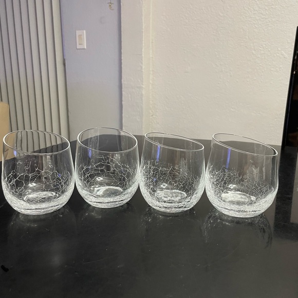 Pier 1 | Dining | Pier Crackle Glass Set | Poshmark